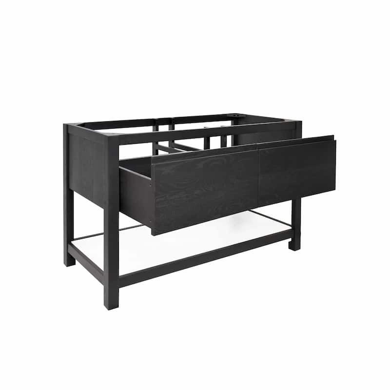 Solace Oak Vanity with Concrete Shelf (Base Only) - Overstock - 31578216