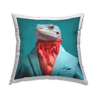 Stupell Fancy Iguana Fashion Printed Outdoor Throw Pillow Design by ...