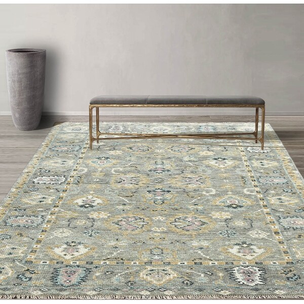 Hand Tufted Wool William Morris Transitional Oriental Area Rug Green ...