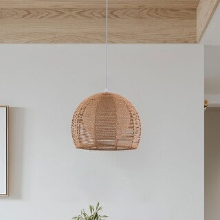 True Fine Bohemian Natural Jute Rope Island Mini Pendant Light with ...