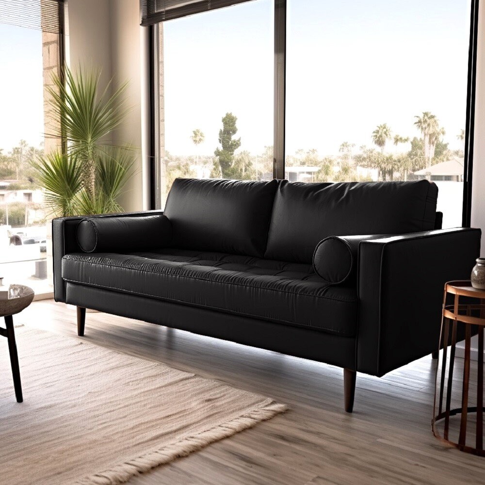 Black Faux Leather Sofas - Bed Bath & Beyond