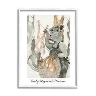 Stupell Funny Cow Laundry Phrase Framed Giclee Art Design by Cindy ...