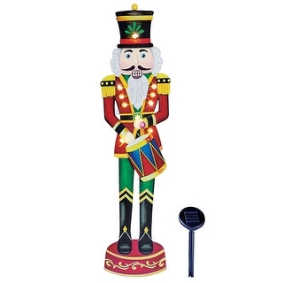 Solar Lights Red Christmas Nutcracker Decorative Garden Stake - 8.25 x ...