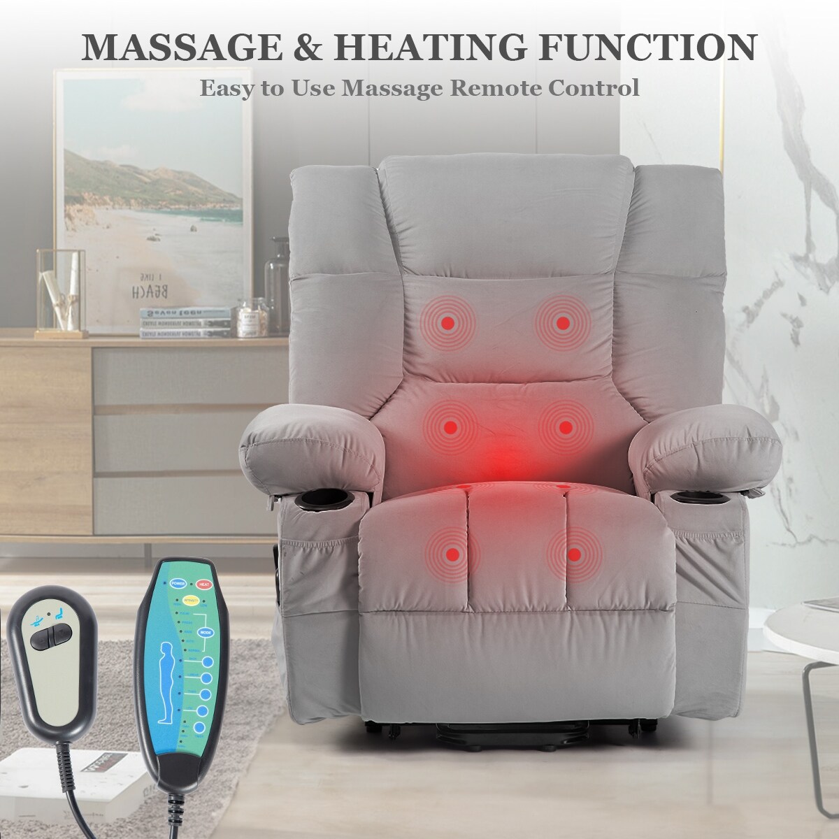 Power Lift Recliner Chair Recliners for Elderly with Heat and Massage ...