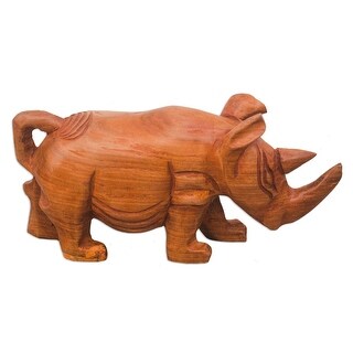 Novica Handmade Roaming Rhinoceros Wood Sculpture - Bed Bath & Beyond ...