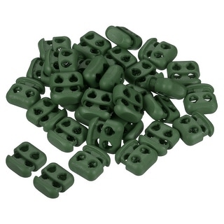 Cord Locks, 100 Pack Oval Spring Toggle Stopper, Dark Green - Dark ...