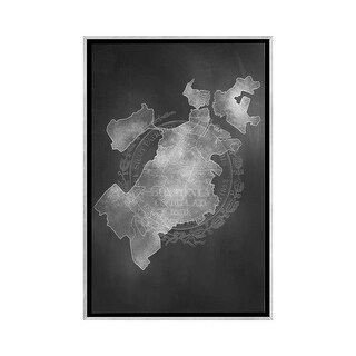 iCanvas "Boston Chalk Map" by 5by5collective Framed - Bed Bath & Beyond ...
