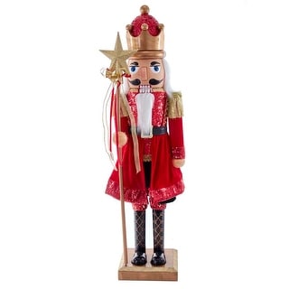 Kurt Adler 32-Inch Plastic Red and Gold King Nutcracker - Bed Bath ...