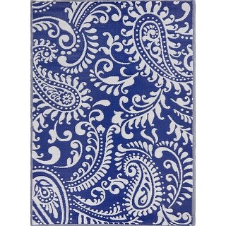 Tropical Paisley Blue Outdoor / Indoor Patio Area Rug - Bed Bath ...