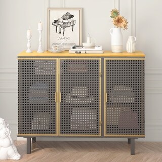 Wide 3 Doors Modern Storage Cabinet for Living Room Office Bedroom ...