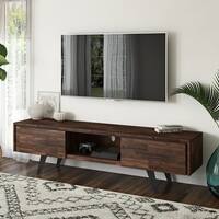 WYNDENHALL Mitchell SOLID WOOD 72 inch Wide Modern Industrial TV Media ...
