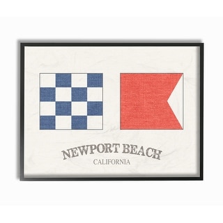 Stupell Newport Beach Nautical Flags Framed Giclee Texturized Art - Bed ...