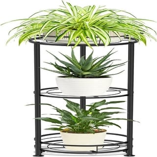 32" Tall Wrought Iron Flower Pot Shelf for Plants - Bed Bath & Beyond ...