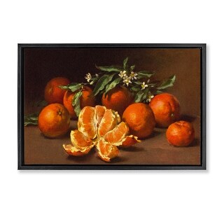 Stupell Peeled Oranges Still Life Framed Floater Canvas Wall Art Design ...