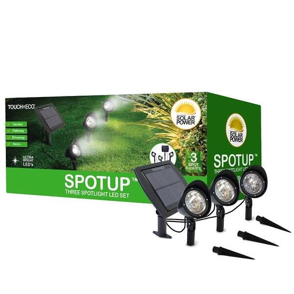 Solar Powered 3 Spotlight LED Set - Produces Ultra Bright Light - Bed ...