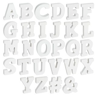 54-Piece 3D Wood Block Letters White A-Z - Bed Bath & Beyond - 40870964