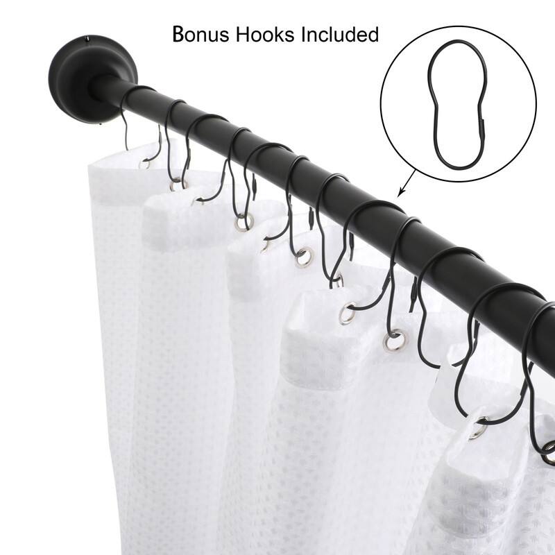Utopia Alley Rustproof Wall Mounted Single Curved Shower Rod, Aluminum ...