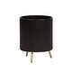 Everett Black Mid-Century Modern Indoor Metal Pot Planter with 3-Leg ...