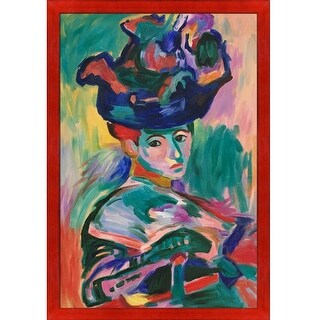 La Pastiche Woman with a Hat with Stiletto Red Frame, 39.5" x 27.5 ...