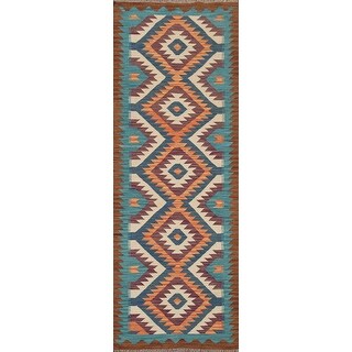 South Western Kilim Oriental Runner Rug Hand-Woven Wool Carpet - 2'8"x8 ...