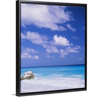 "Waves on the beach, Cancun, Quintana Roo, Mexico" Black Float Frame ...