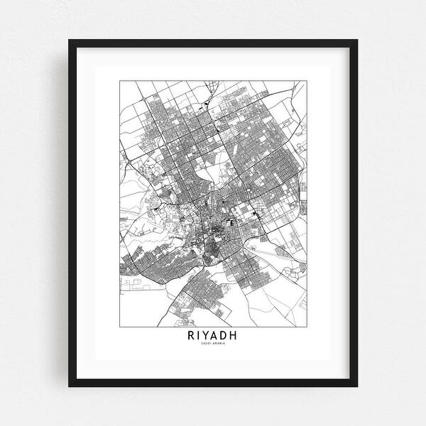 Riyadh Saudi Arabia Riyadh White Map Maps Minimal Art Print/Poster ...