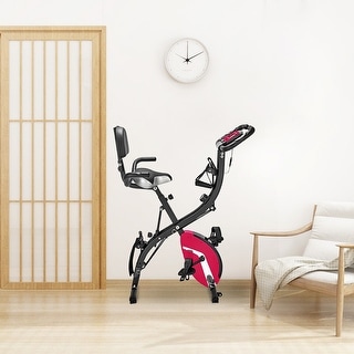 3-in-1 Indoor Exercise Folding Magnetic Upright Bike Cardio Equipment ...