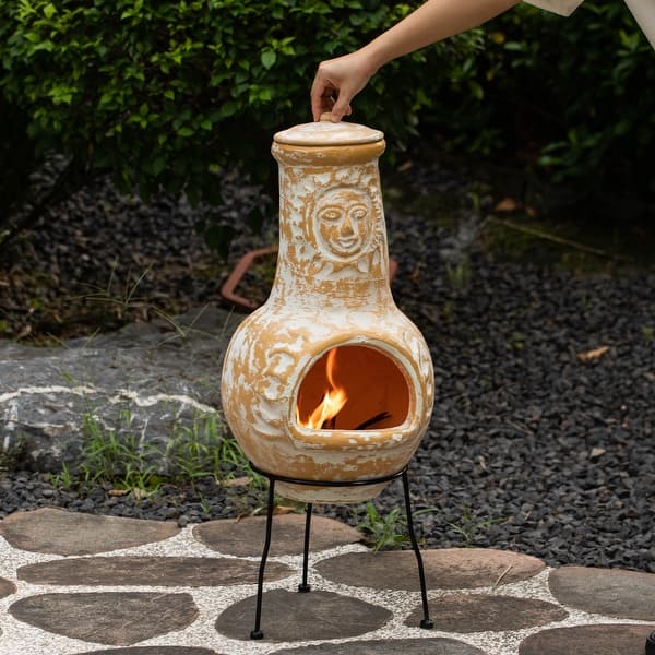 clay chiminea