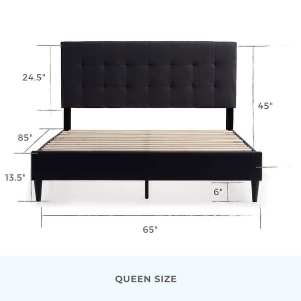 Brookside Mary Upholstered Platform Bed Frame with Square Tufting - Bed ...