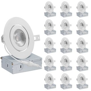 QPLUS 4 Inch Adjustable Eyeball Gimbal LED Recessed Light Canless, 10W ...