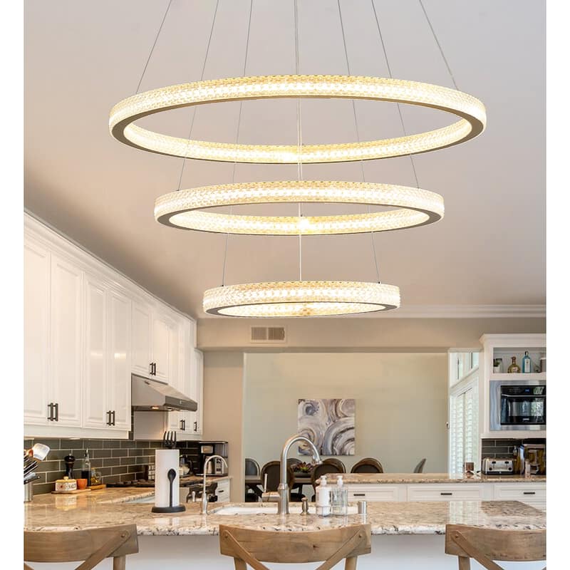 Modern Gold 3-Tier Luxurious LED Pendant Light Fixture - On Sale - Bed ...