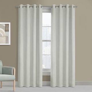 Thermaplus Navar Total Blackout Woven Faux Suede Curtain Panel - Bed ...