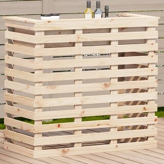 vidaXL Patio Bar Table with Roof Outdoor Garden Balcony Furniture Solid ...