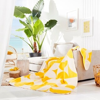 IBENA Lemon Yellow Retro Throw Blanket 'Kahulu' - Bed Bath & Beyond ...