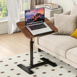Adjustable Swivel C-Shaped Side Table with Tilting Top and Hidden ...