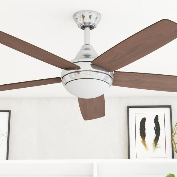 Copper Grove Mills 52-inch Modern Chrome Ceiling Fan with Remote - Bed ...