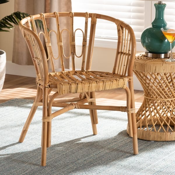 Luxio Modern Natural Finished Rattan Dining Chair - Bed Bath & Beyond - 33524812