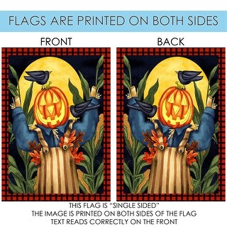 The Scare Crow with Pumpkin Head Black Orange House Flag 28"x40" - Bed ...