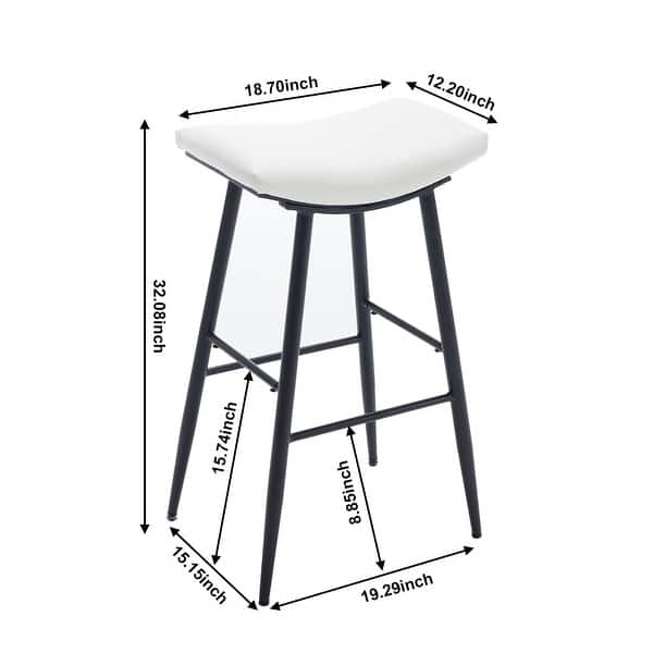 PU / Linen Upholstered Bar Stool Set of 2 - Bed Bath & Beyond - 39485048