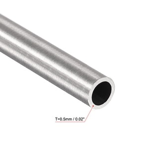 304 Stainless Steel Round Tube 4mm OD 0.5mm Wall Thickness 300mm Length ...