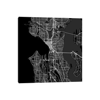 iCanvas "Seattle Urban Roadway Map (Black)" by Urbanmap Canvas Print ...