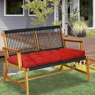 Ruby Red Outdoor Wicker Settee Cushion 44 x 19 in Solid Red - 19" x 44 ...