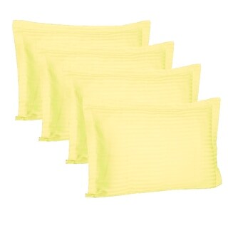 Just Linen Micro Poly Sateen Pencil Striped Pack of 4 Full Size Pillow ...