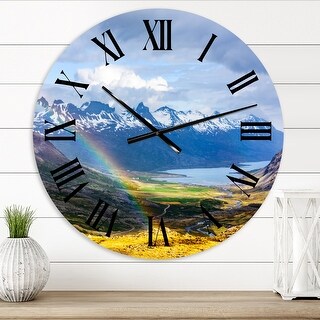 Designart ' IceLandic Landscape With Fjord and Rainbow' Traditional ...
