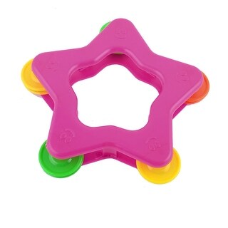 Toddlers Fuchsia Plastic Five-pointed Star Handheld Shaking Jingle Bell ...