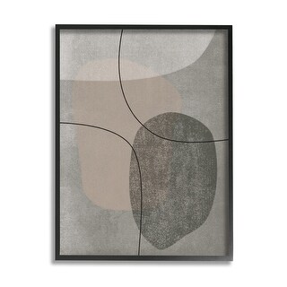 Stupell Grey Pebble Like Shapes with Abstract Pattern Framed Wall Art ...