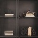 Klaus Dark Brown Polished Metal w/ Mesh Doors Display Cabinet - Bed ...