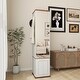 360 Degree Rotating Storage Cabinet With Full-Length Mirror Eight Open ...