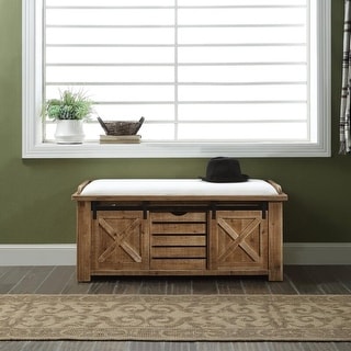 COZAYH Rustic Farmhouse Storage Bench for Living Room, Entryway - Bed ...