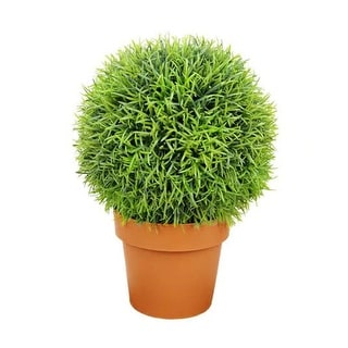 18" Potted Two-Tone Artificial Pine Ball Topiary Plant - Bed Bath ...